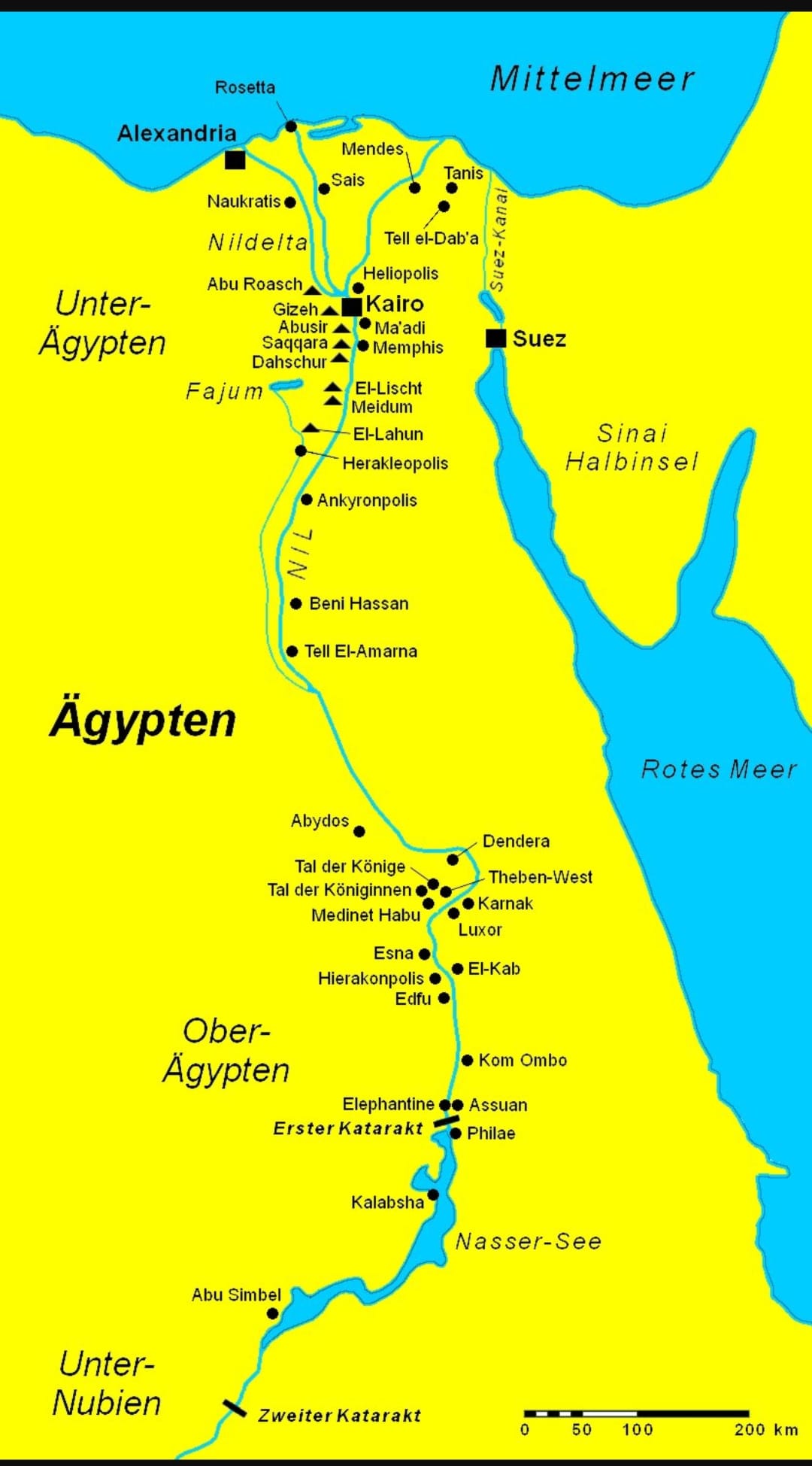 Gypten Karte Sehenswrdigkeiten
